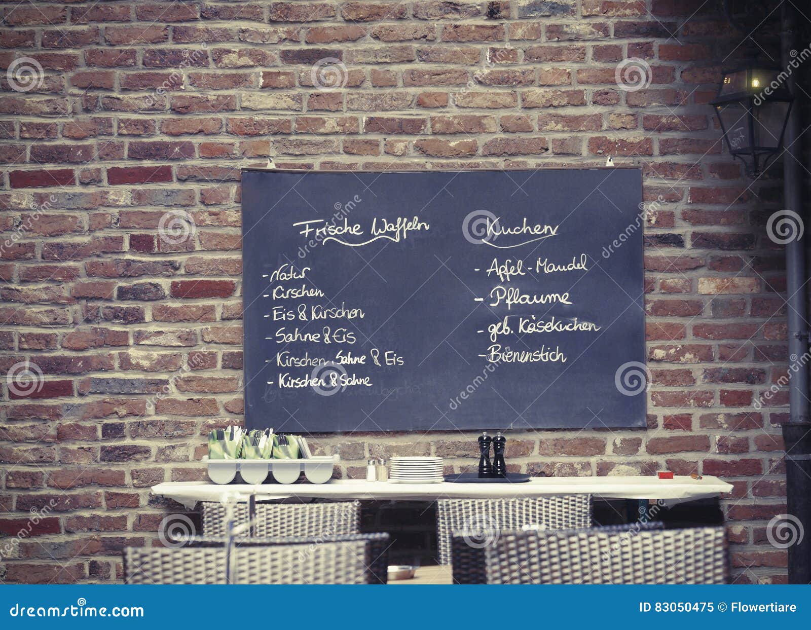 German Menu of Dishes on the Board in the Cafe Outdoors Stock Image ...