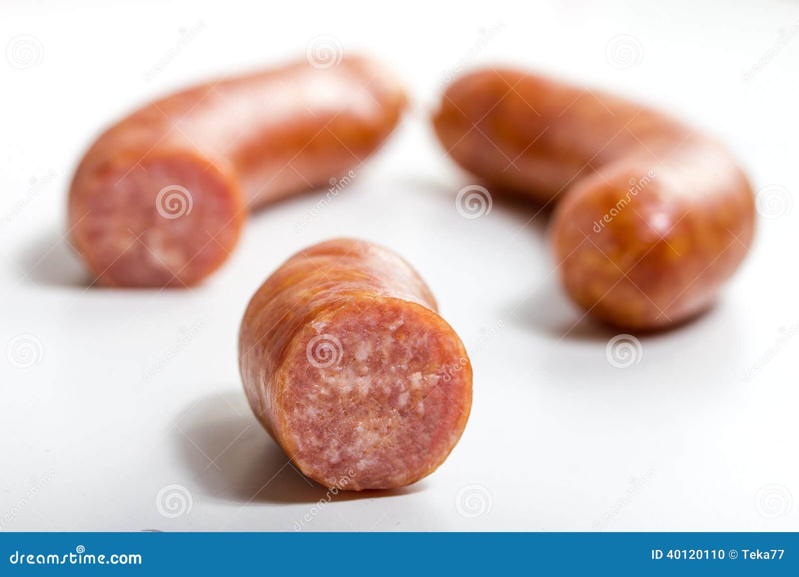 German mettwurst sausage stock photo. Image of isolated - 40120110