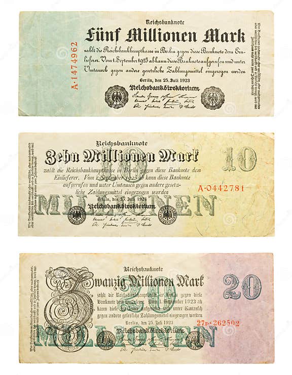 German Money from Hyperinflation Stock Image - Image of antique ...