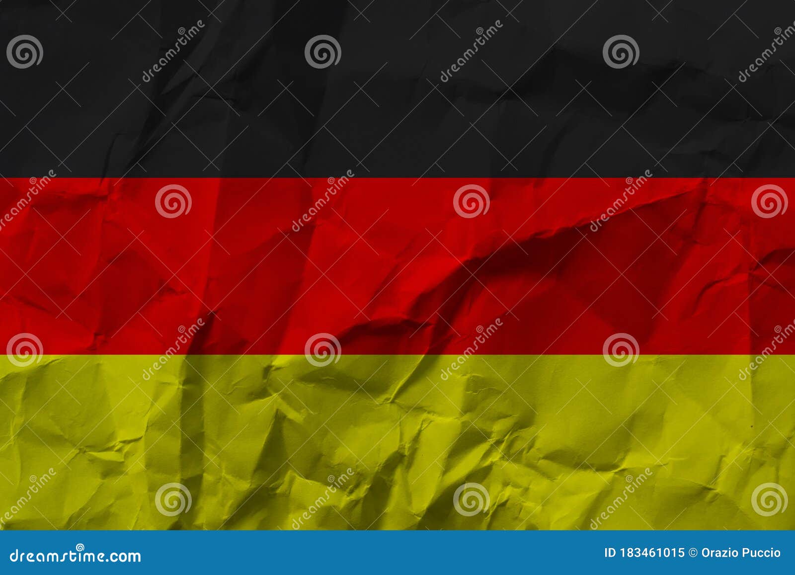 German National Flag on Crumpled Paper Stock Image - Image of national ...