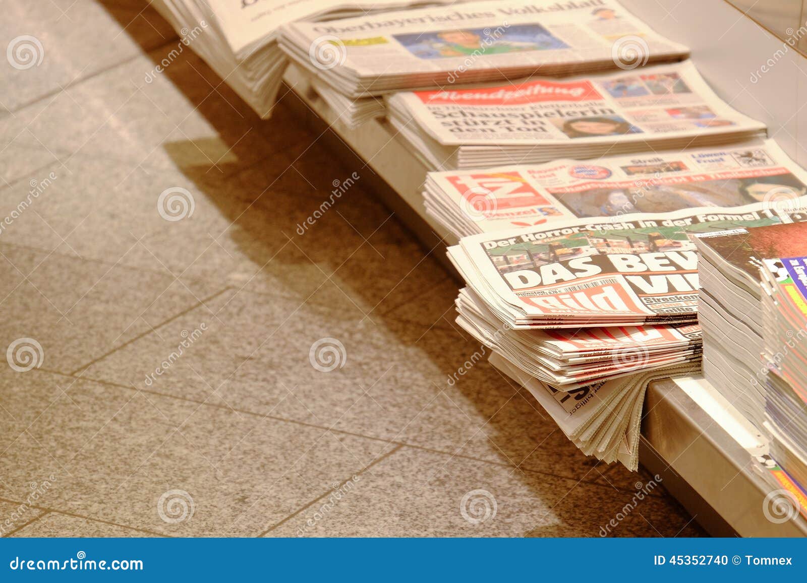 German daily newspapers editorial image. Image of newspapers - 45352740
