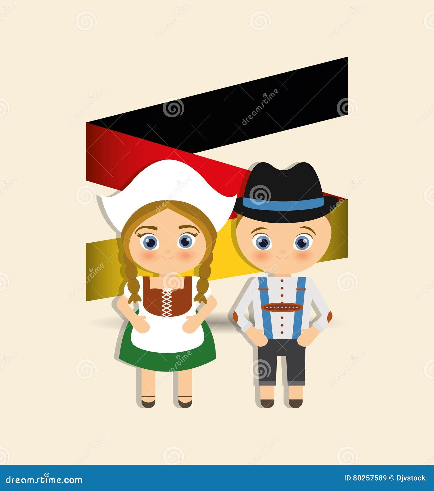 German oktoberfest cartoon stock vector. Illustration of dress - 80257589