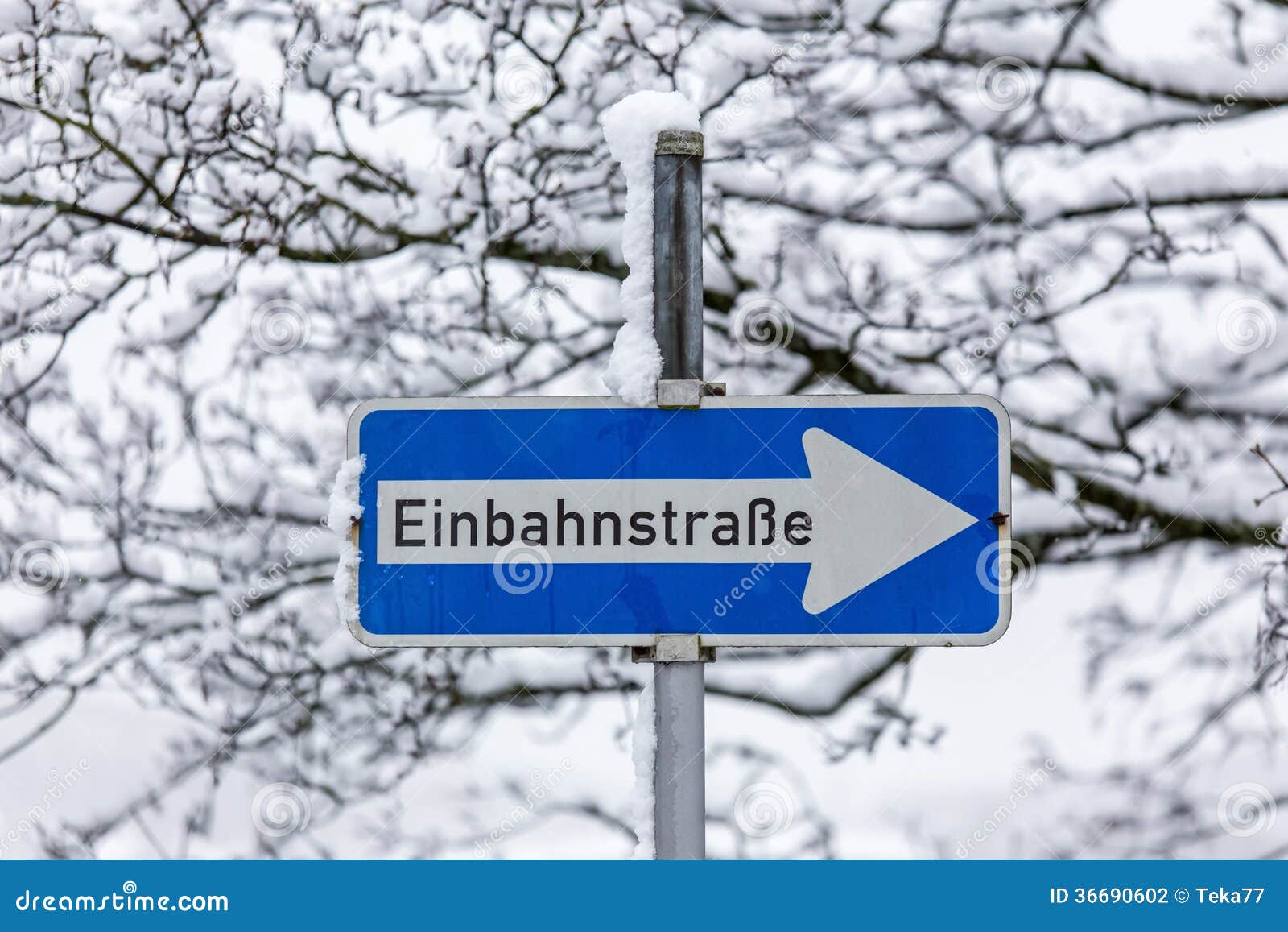 German one-way street sign stock photo. Image of downtown - 36690602