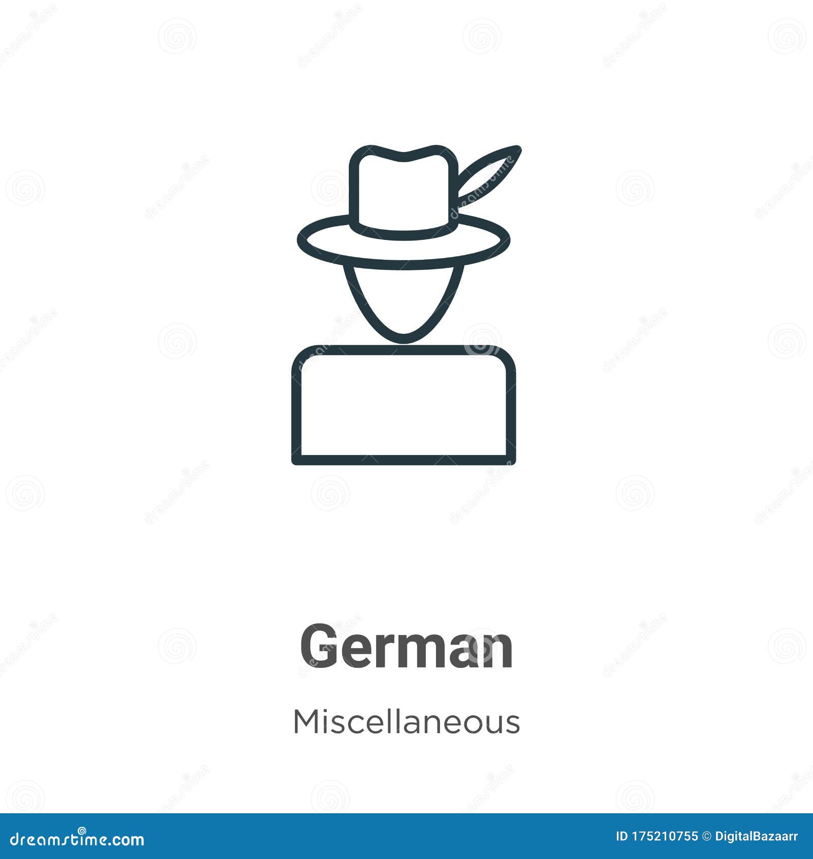 German Outline Vector Icon. Thin Line Black German Icon, Flat Vector ...