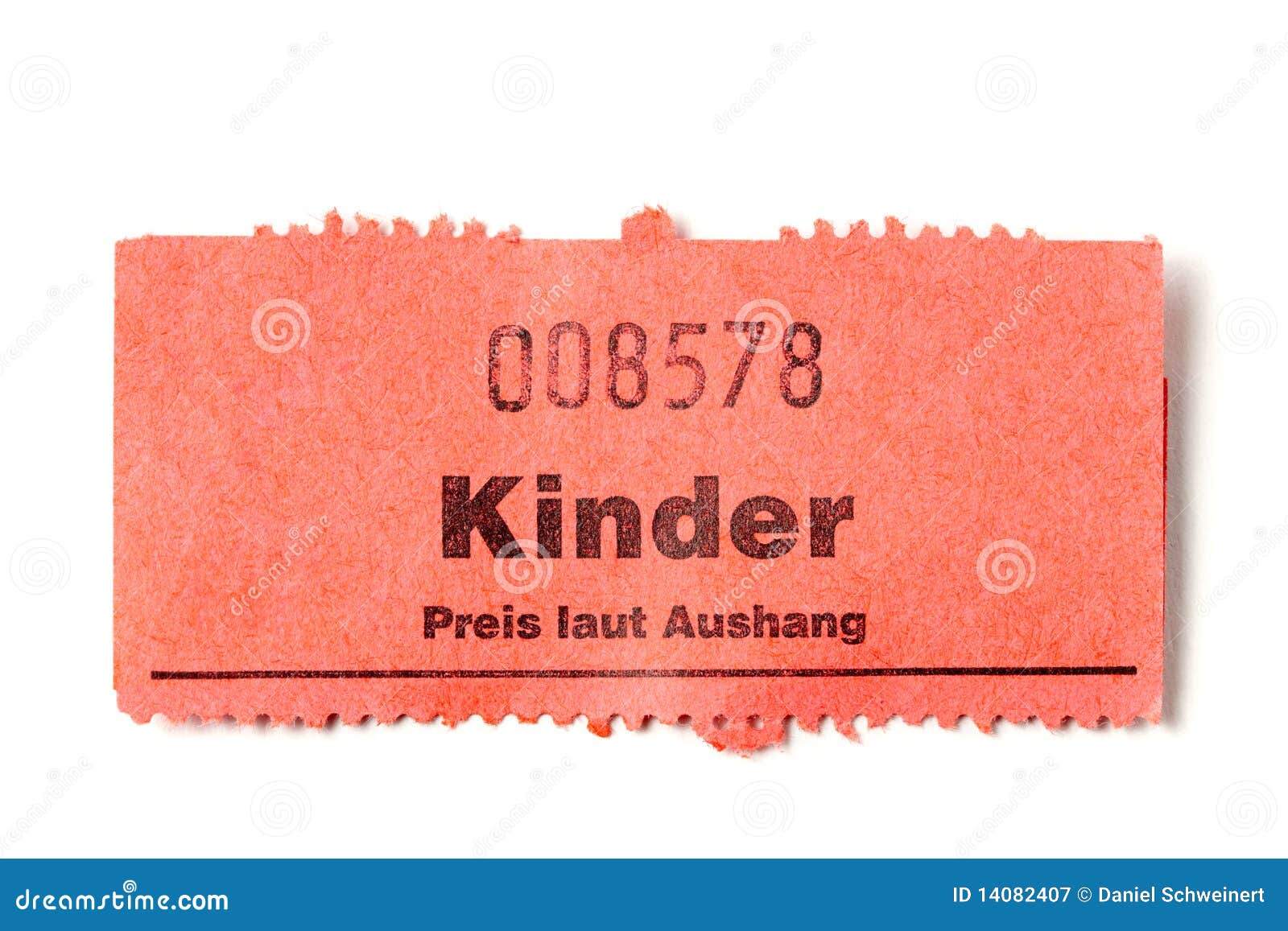 German paper ticket stock image. Image of perforation - 14082407