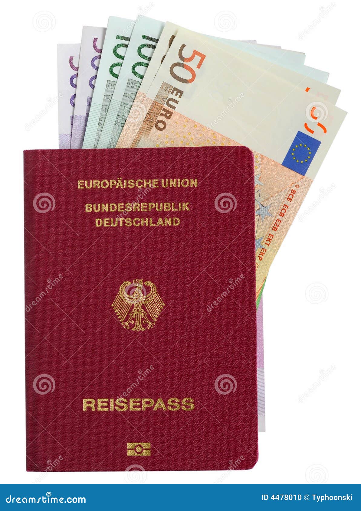 German Pass with Euro Notes Stock Photo - Image of money, debt: 4478010