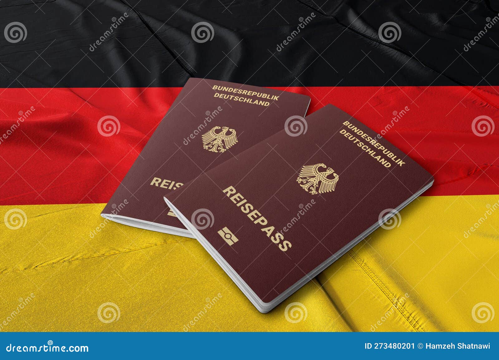 German Passport on the Flag of Their Country Stock Image - Image of ...