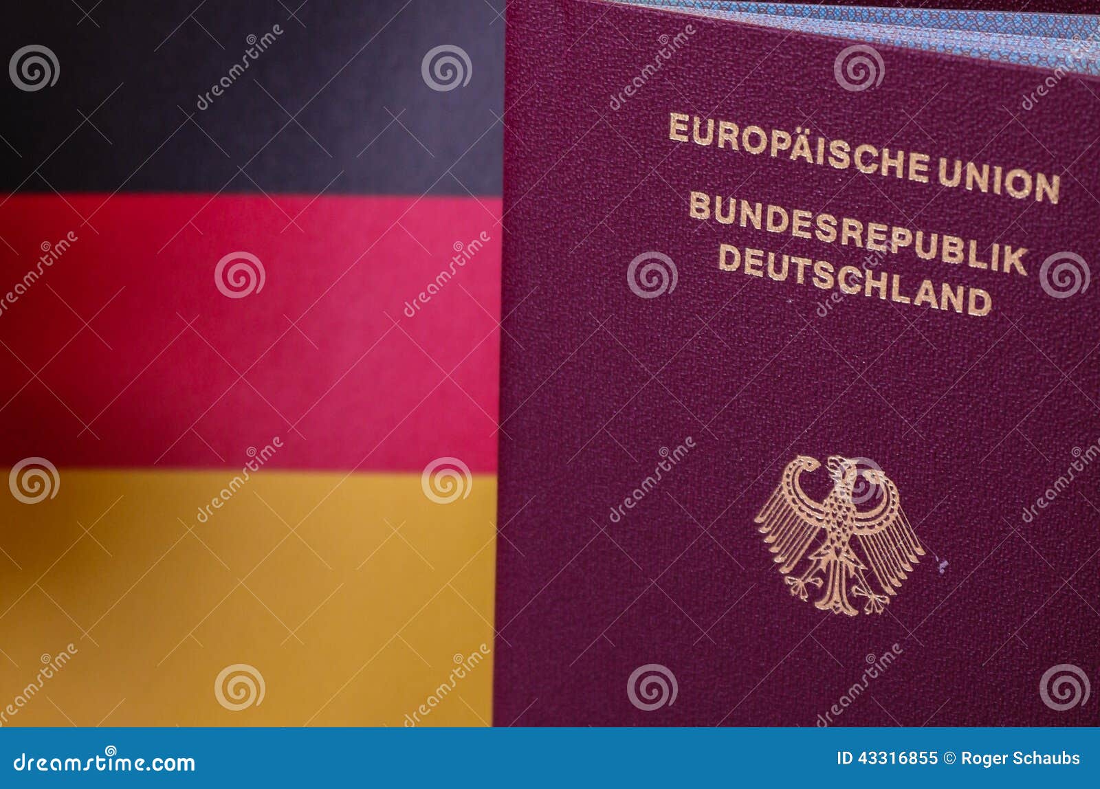German Passport on German Flag Backround Stock Image - Image of flagge ...
