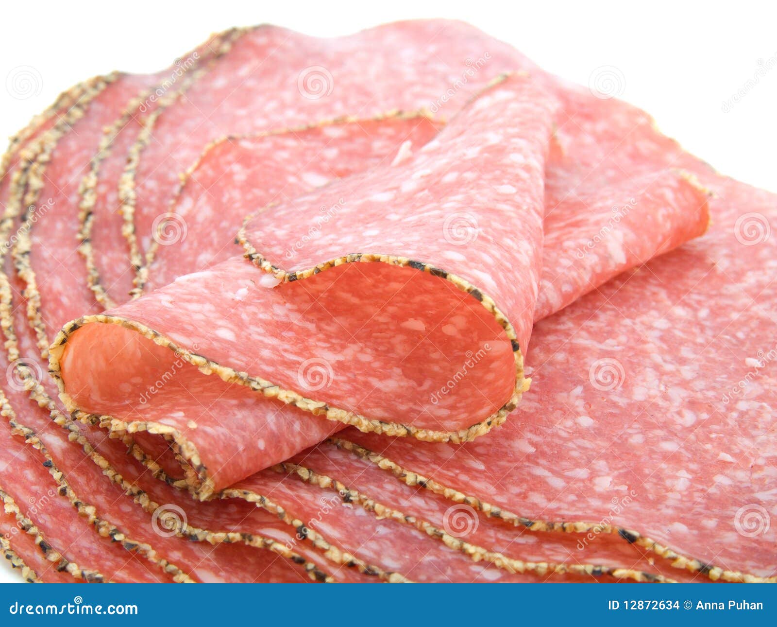 German Pepper Salami Sausage Stock Photo - Image of smoked ...