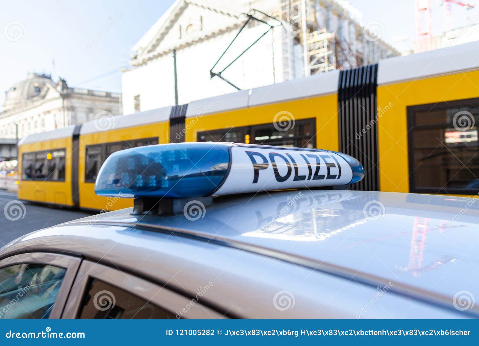 German Police Blue Light Bar Stock Photo - Image of german, security ...