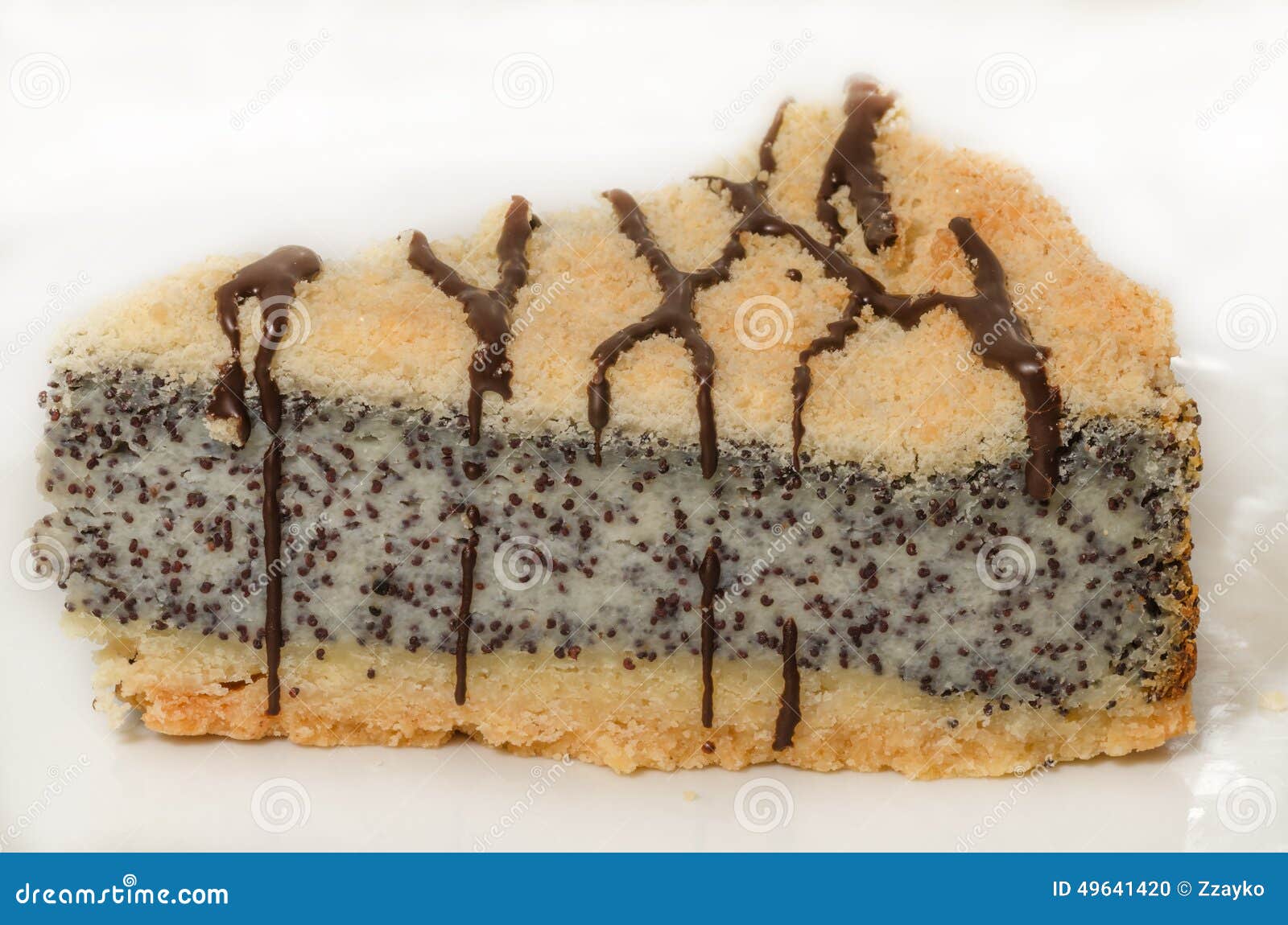 German Poppy Seed Cake on White Plate Stock Photo - Image of mothers ...