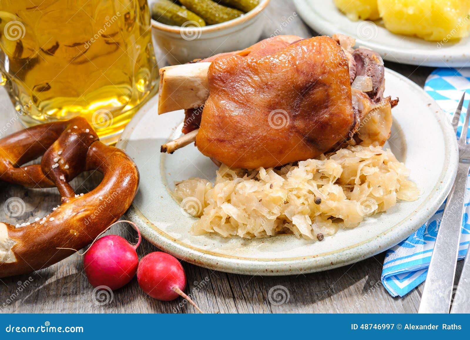 German Pork Knuckle stock image. Image of cabbage, party - 48746997