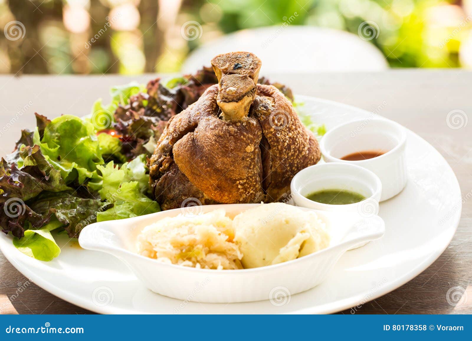 German Pork Knuckles stock photo. Image of knuckle, pickles - 80178358