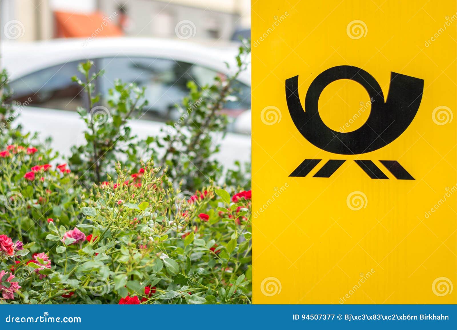 German Post Box Close Up from the Side Stock Image - Image of post ...
