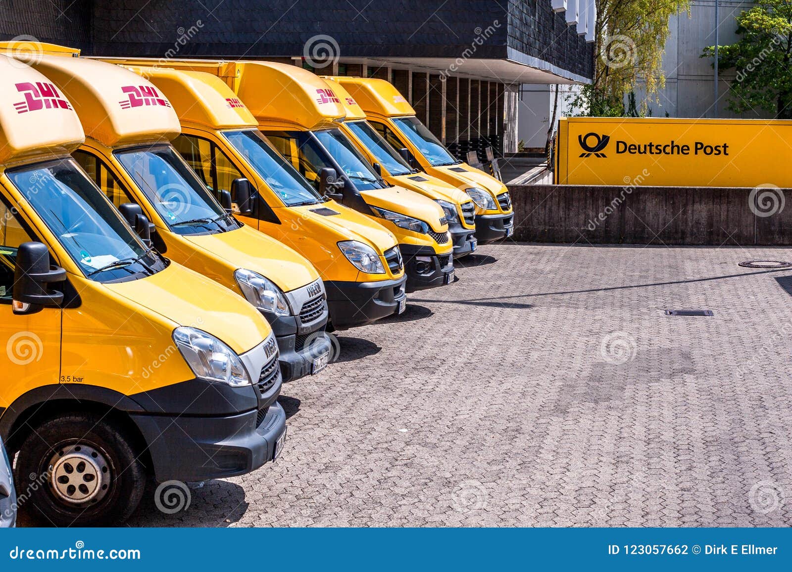 German Post DHL Courier Delivery Service Truck Editorial Photography ...