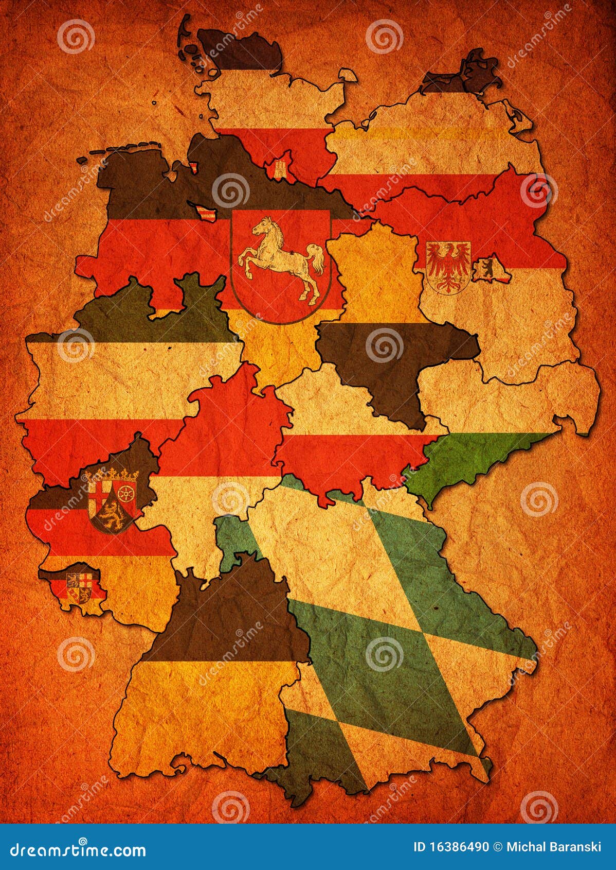 German provinces(states) stock illustration. Illustration of rust ...