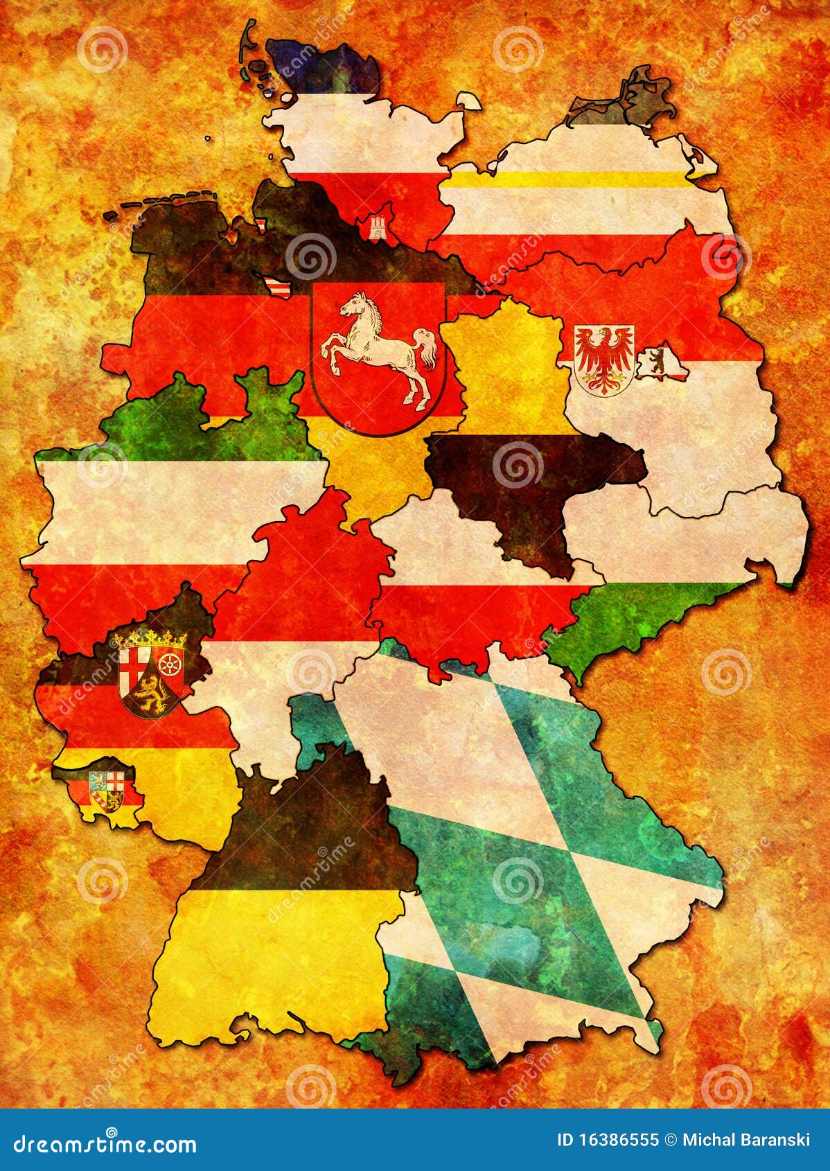 German provinces(states) stock illustration. Illustration of flag ...