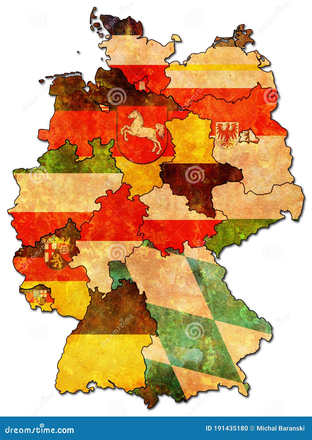 German provinces(states stock illustration. Illustration of cartography ...