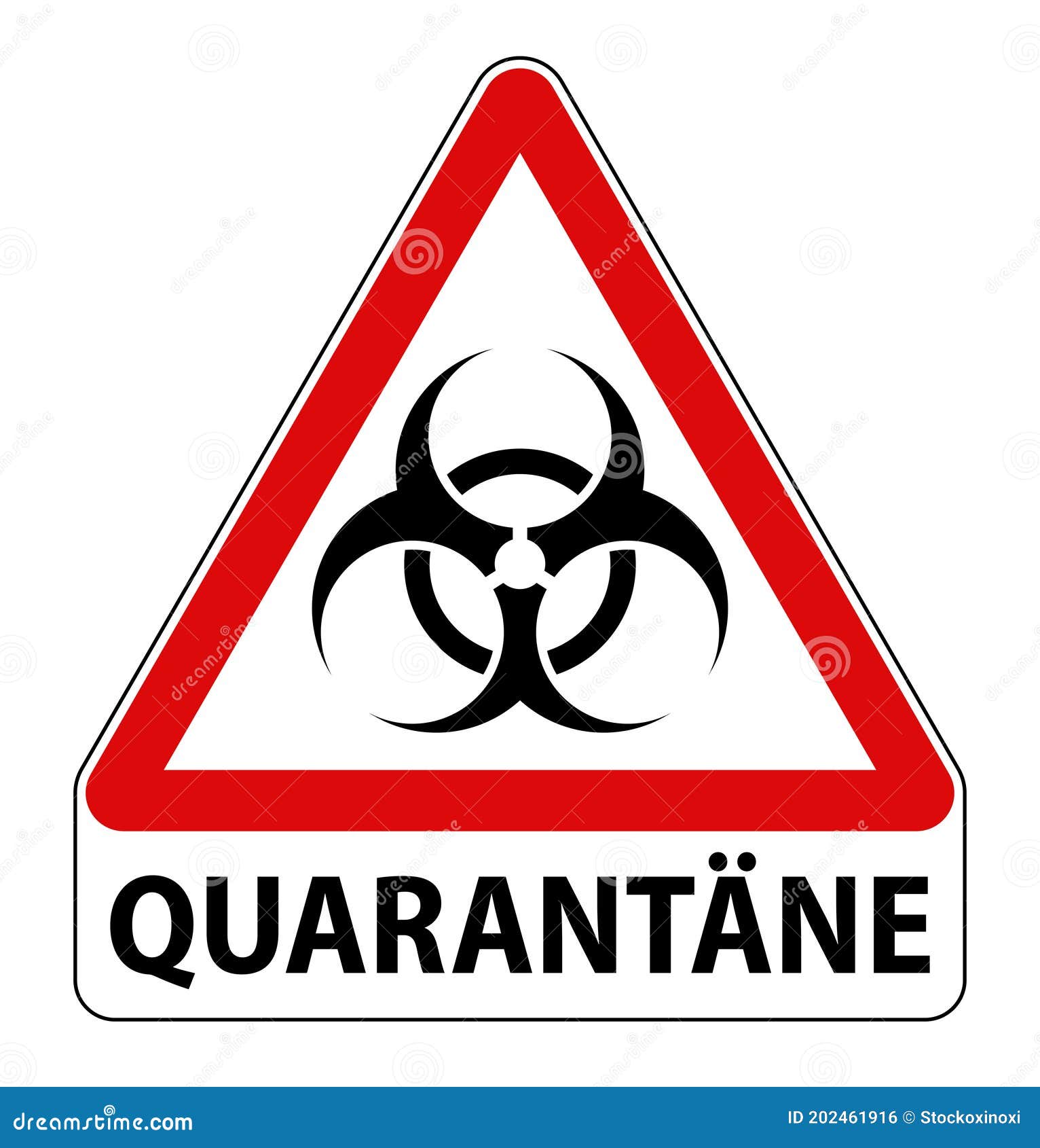 German Quarantine Warning Sign Biohazard Symbol Triangular Shape Stock ...