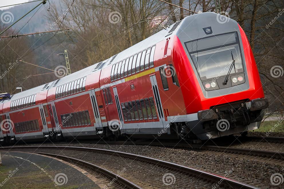 German Railway Passenger Train Stock Image - Image of technology ...
