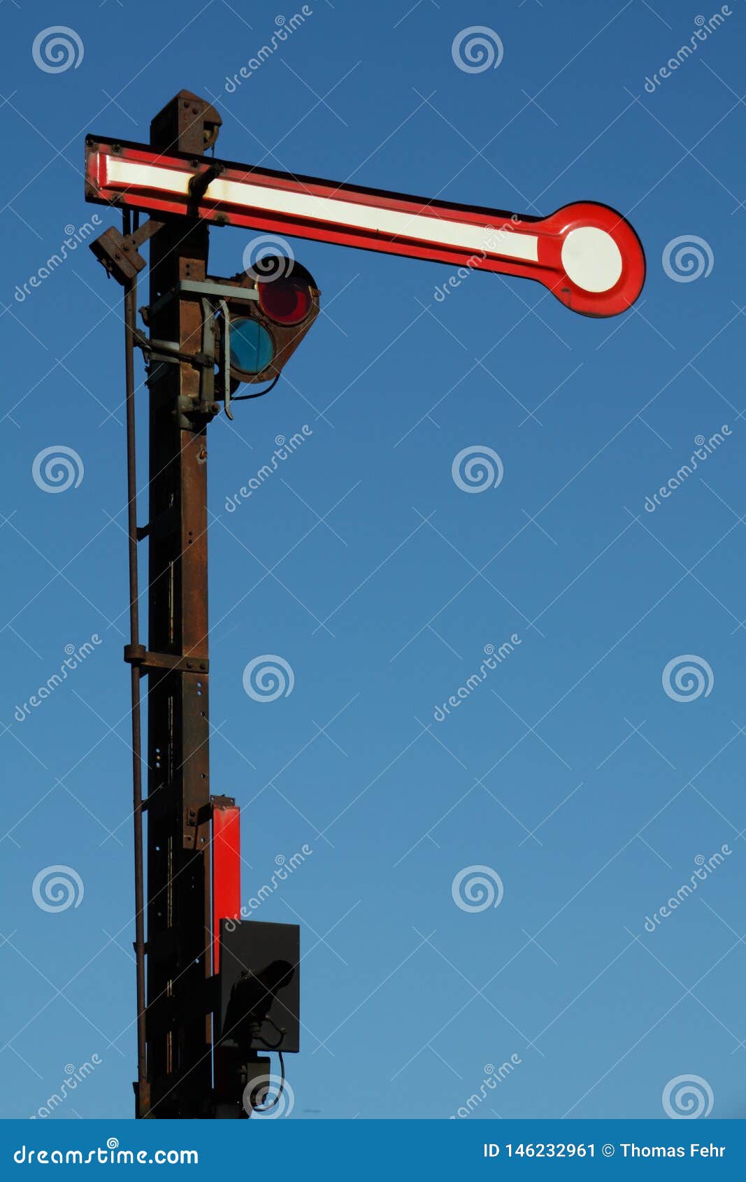 German railway signal stock image. Image of caution - 146232961