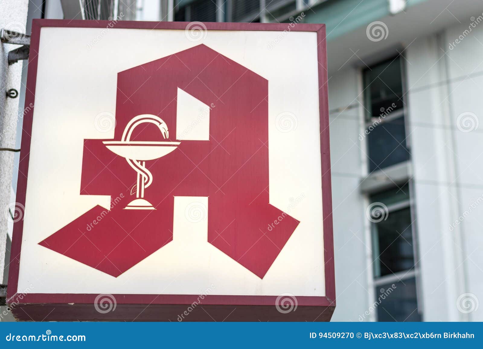 The German Red Sign for a Pharmacy Stock Photo - Image of store ...