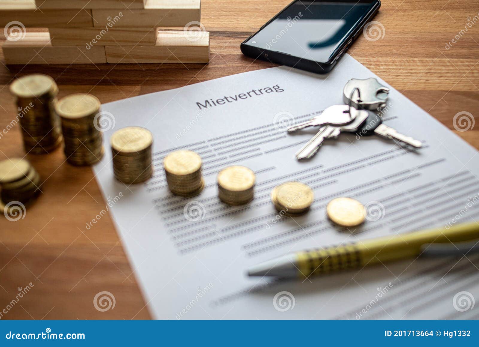 German Rental Contract on a Table Stock Photo - Image of german, build ...