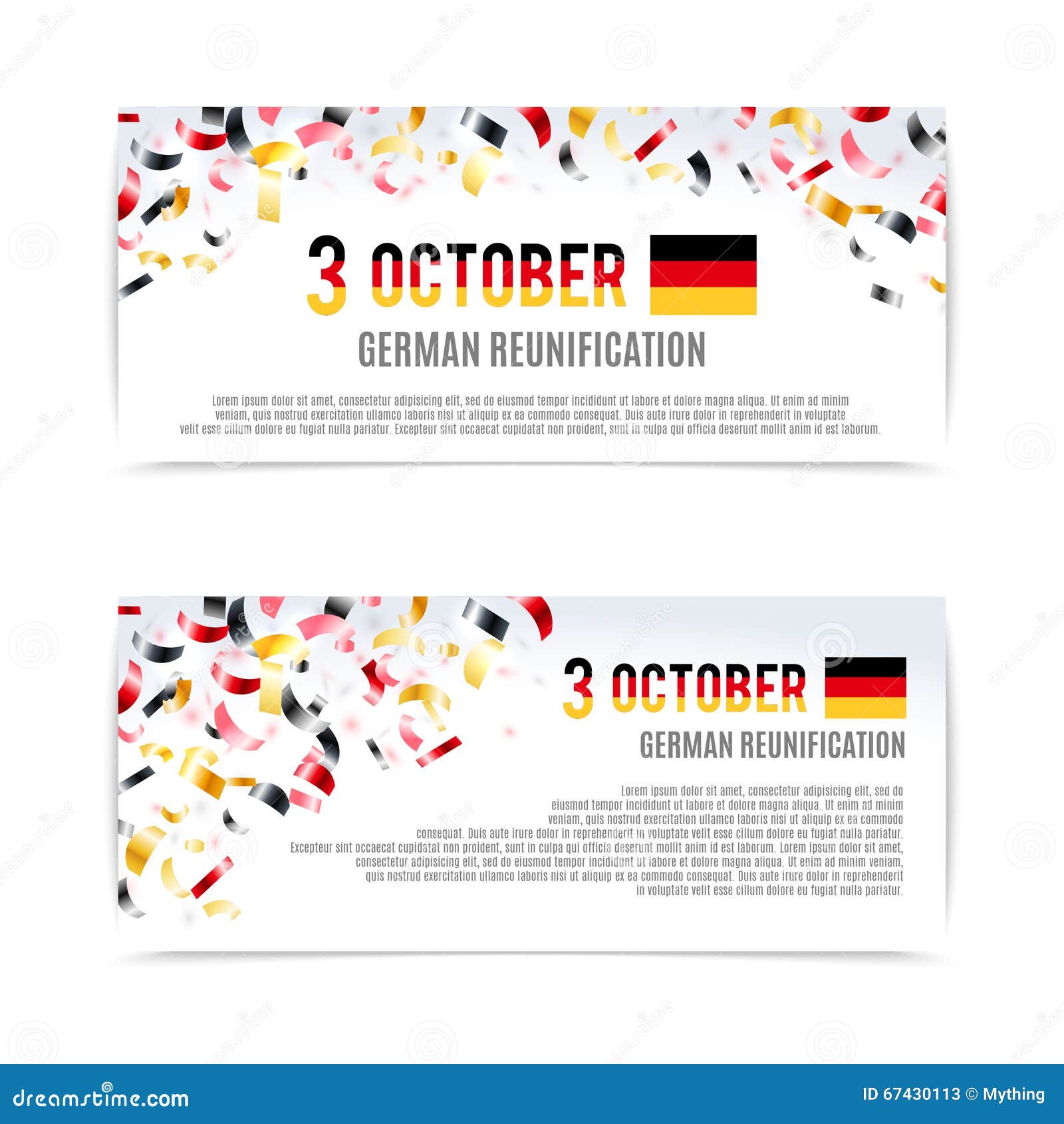 German Reunification Day Banners. Vector Illustration, Eps10. Stock ...