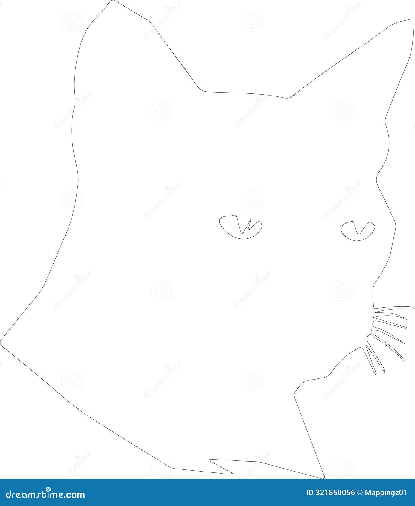 German Rex Cat Outline Outline Silhouette Generative Ai Stock Vector ...