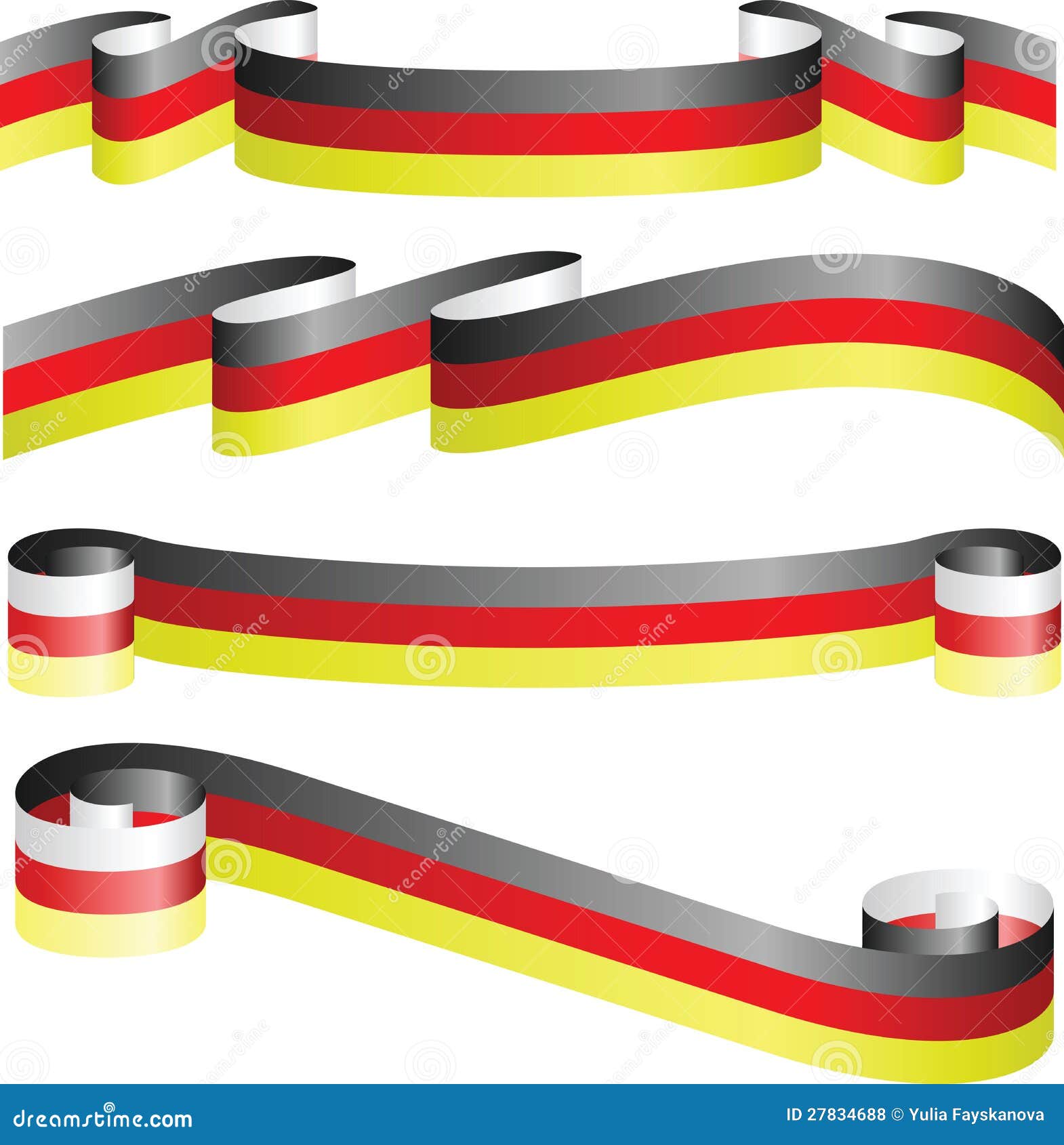 German Ribbons Isolated on White Stock Vector - Illustration of german ...