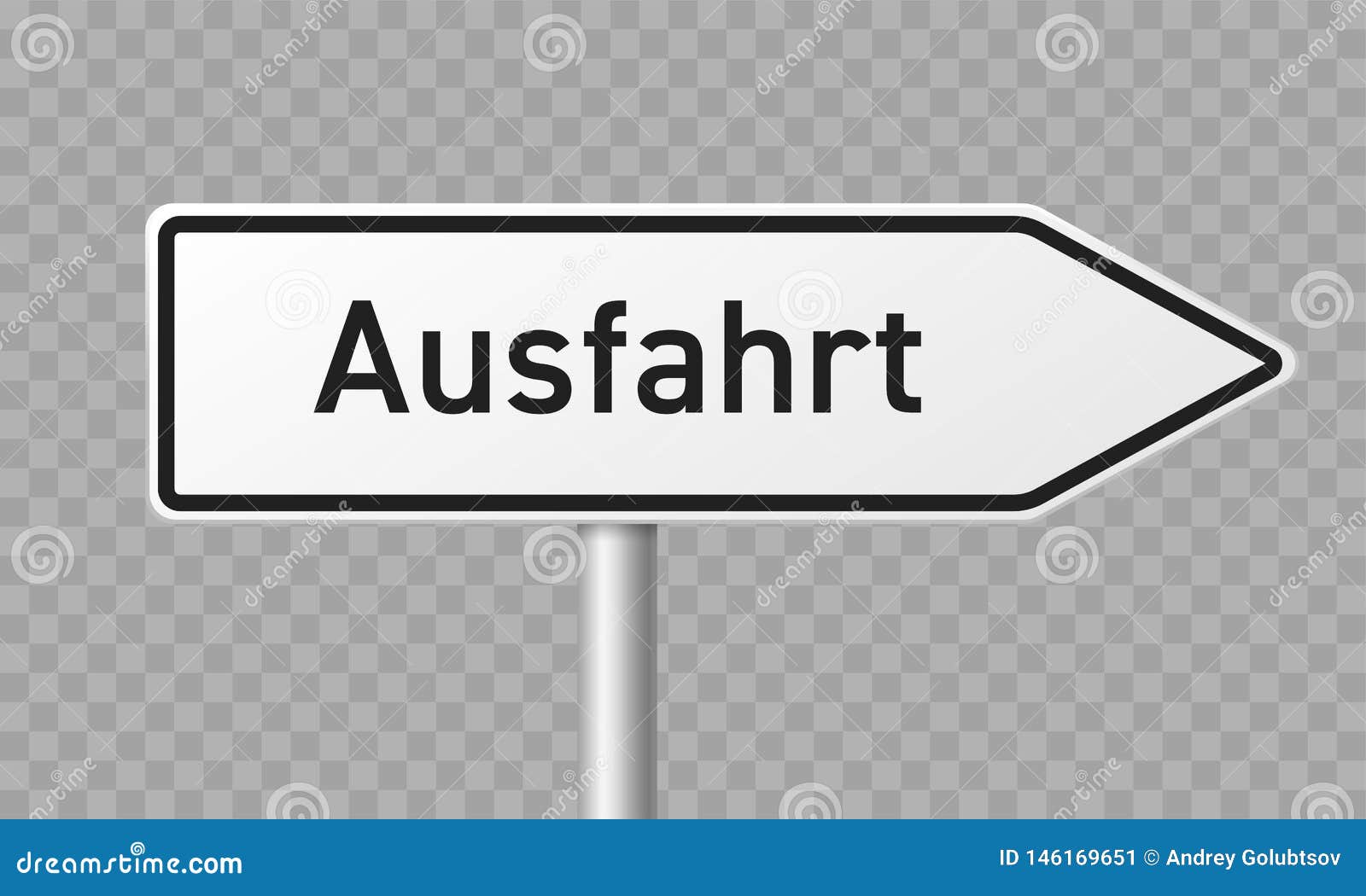 German Road Sign, Ausfahrt or Exit Directional Arrow Vector Road ...