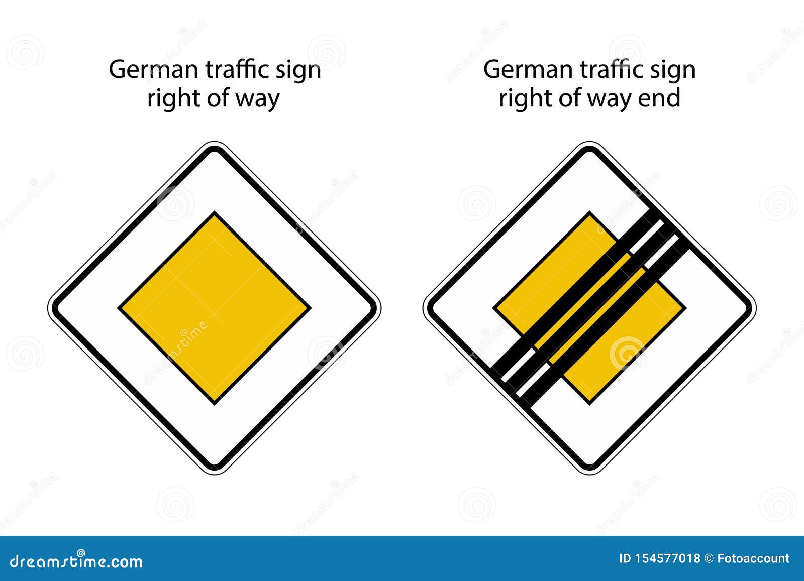 German Road Sign Right of Way and Right of Way End - Vector ... German Road Sign Right of Way and Right of Way End - Vector ...