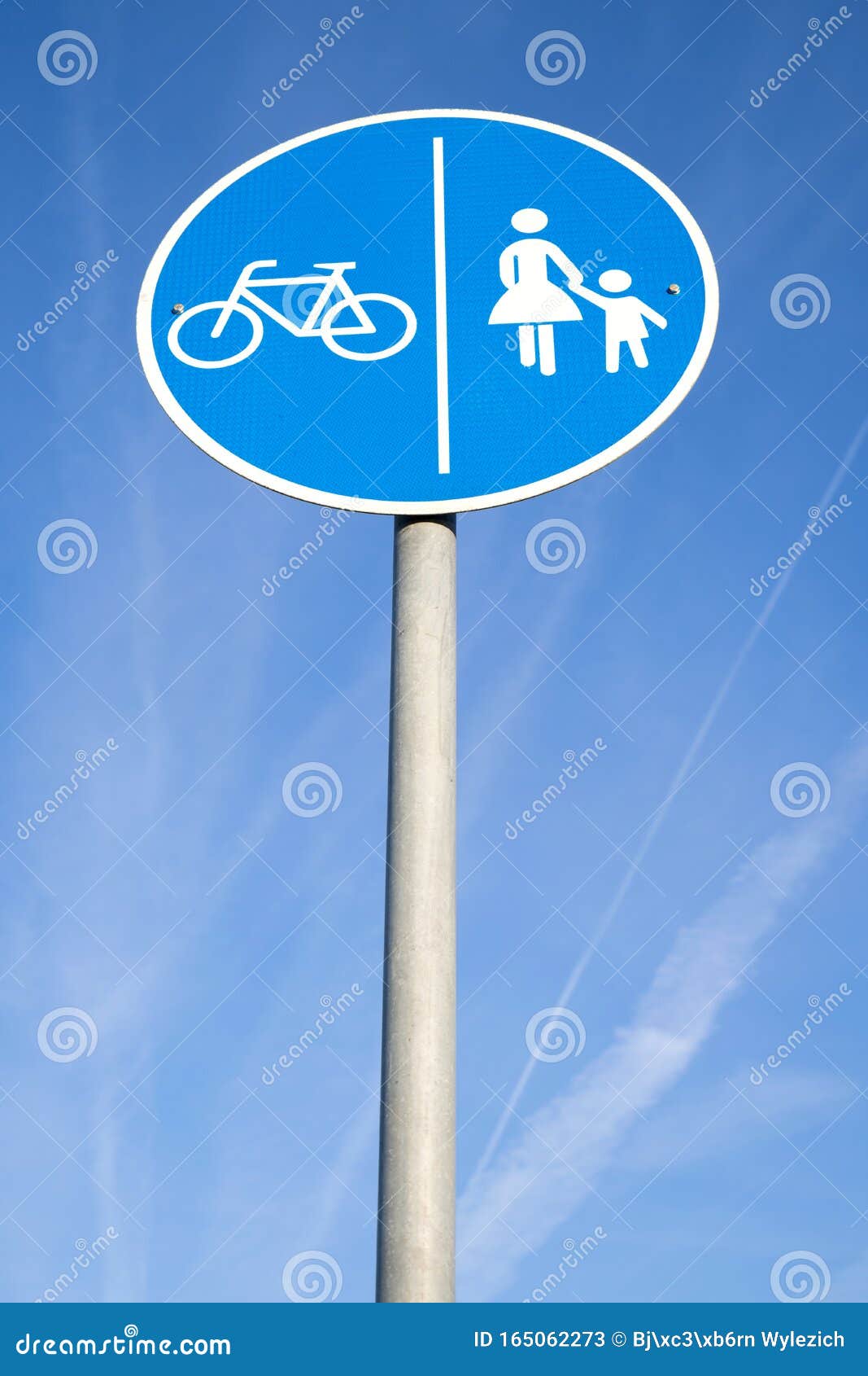 Shared, but Separated Bicycle & Pedestrian Path Stock Image - Image of ...