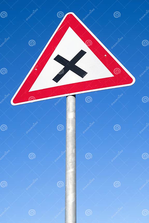 Uncontrolled Intersection Ahead Stock Image - Image of rules, warning ...