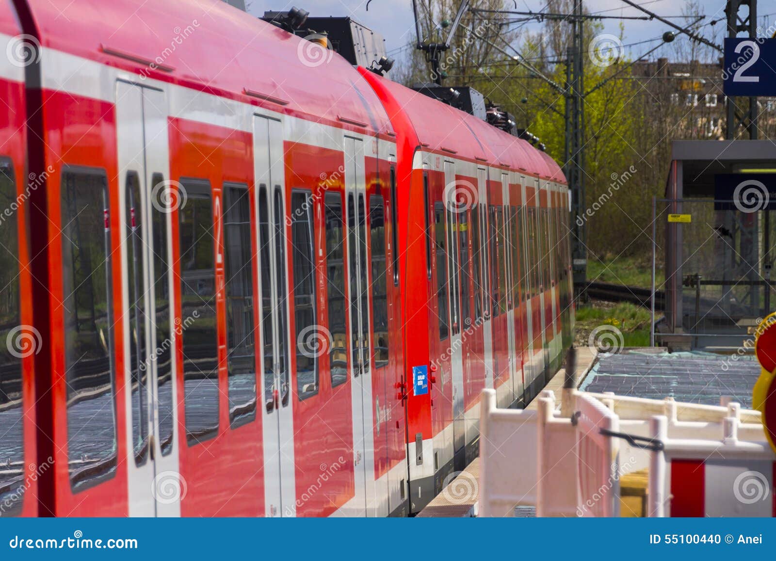 German S-bahn Train Arriving To the Train Stop, Munich Stock Photo ...