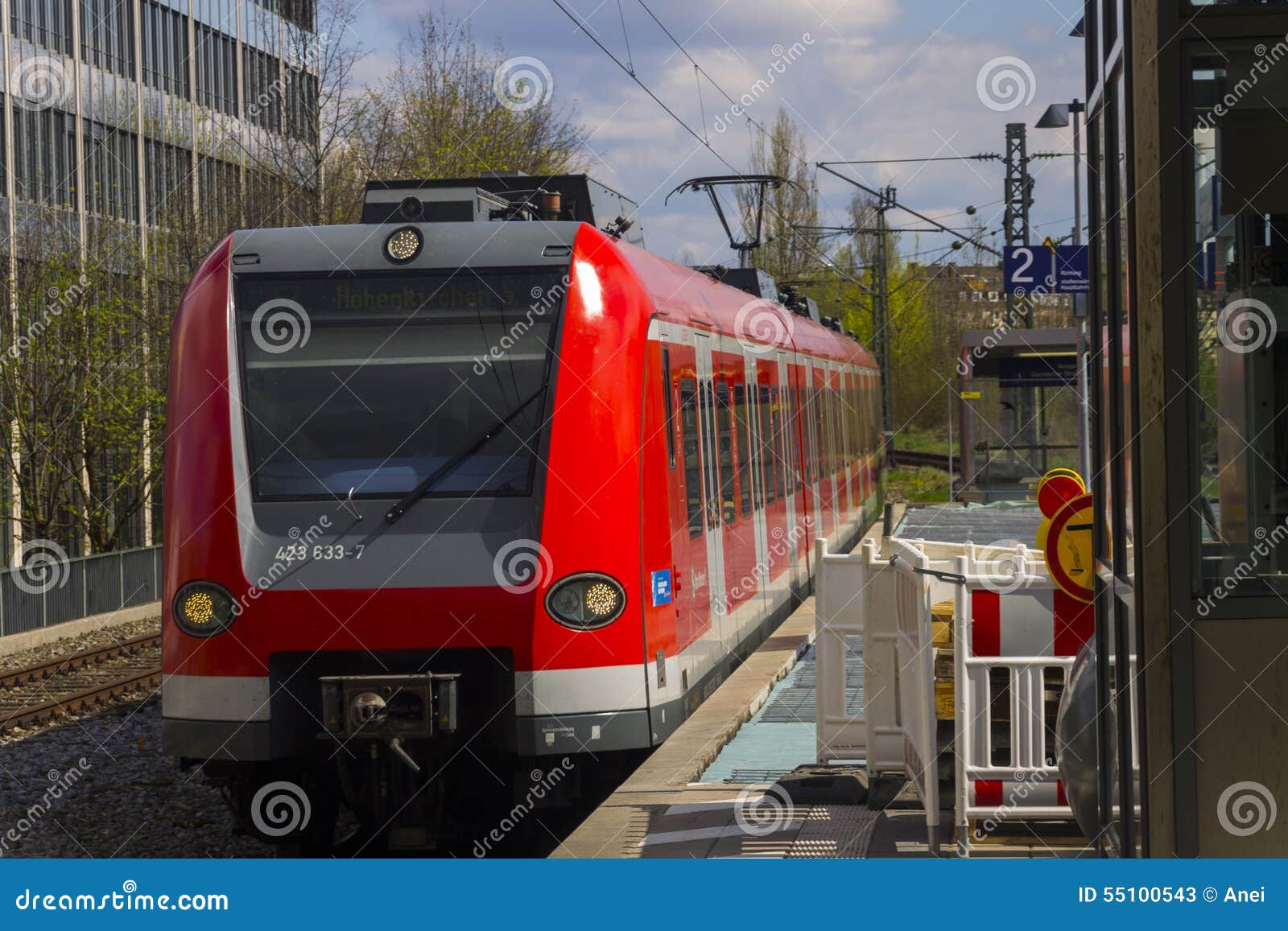 German S-bahn Train Arriving To the Train Stop, Munich Stock Image ...