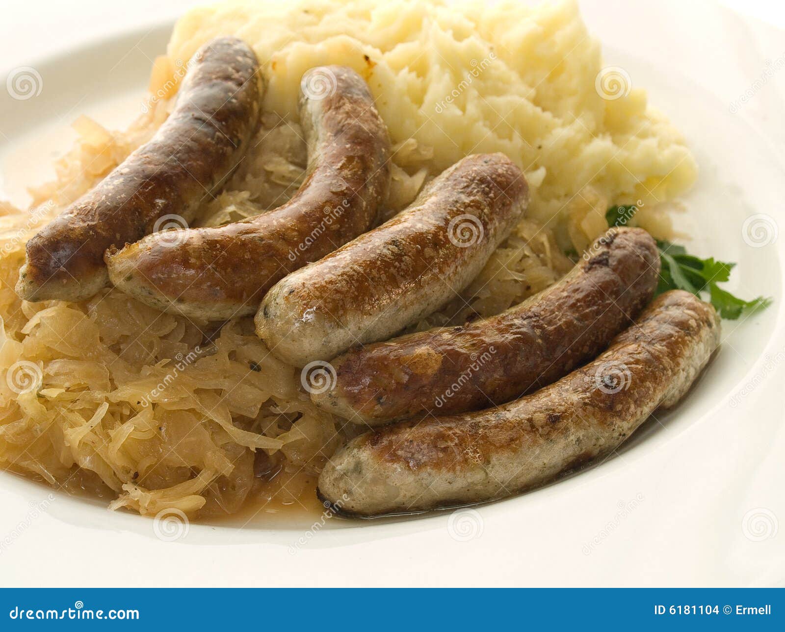 German sausage stock photo. Image of mashed, saucepan - 6181104