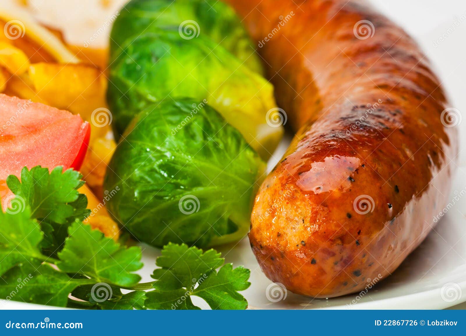German Sausage with Vegetables. Stock Photo - Image of rustic ...