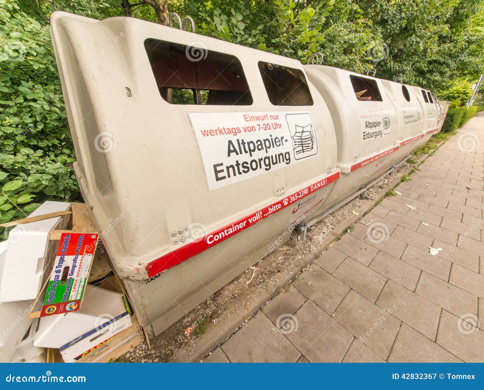 German Scrap Paper Containers Editorial Photography - Image of trash ...