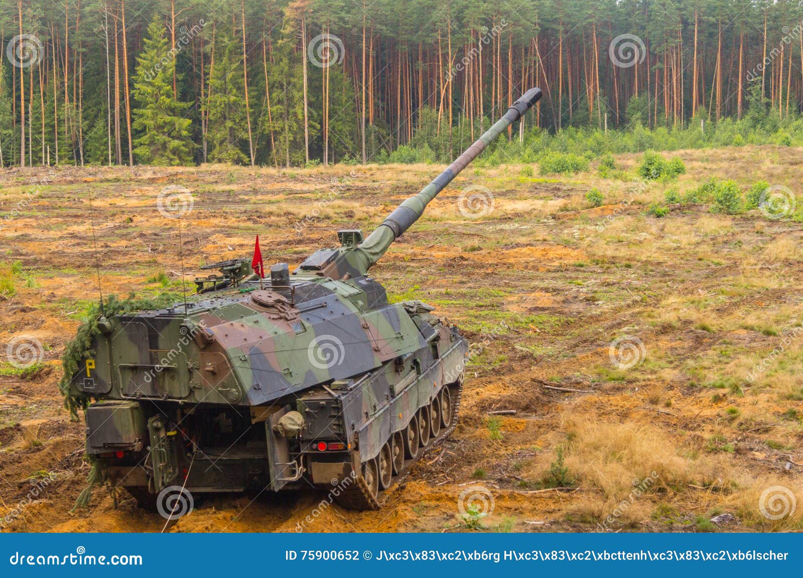 German Self-propelled Howitzer on Battlefield Stock Photo - Image of ...