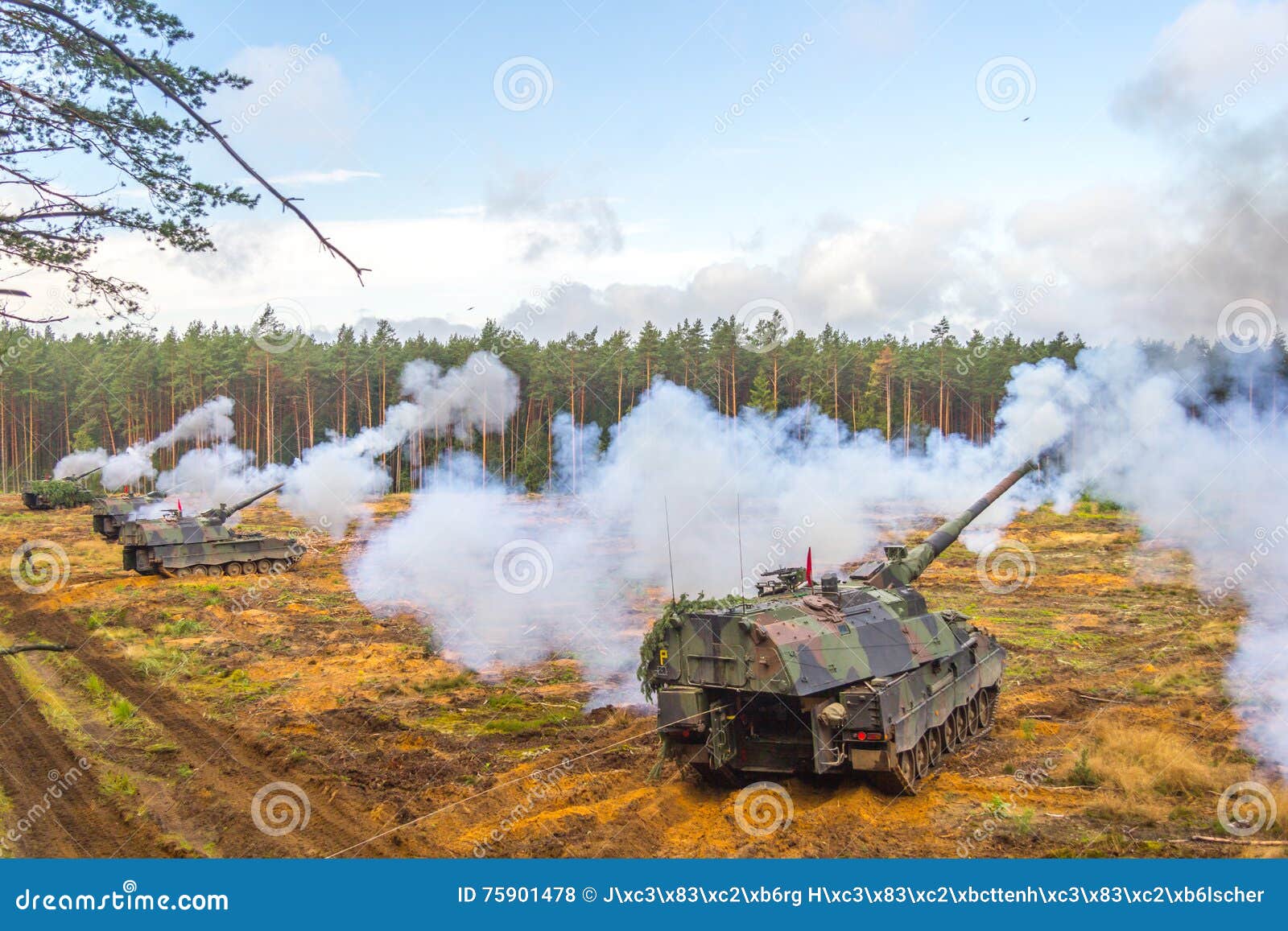 German Self-propelled Howitzer on Battlefield Stock Photo - Image of ...