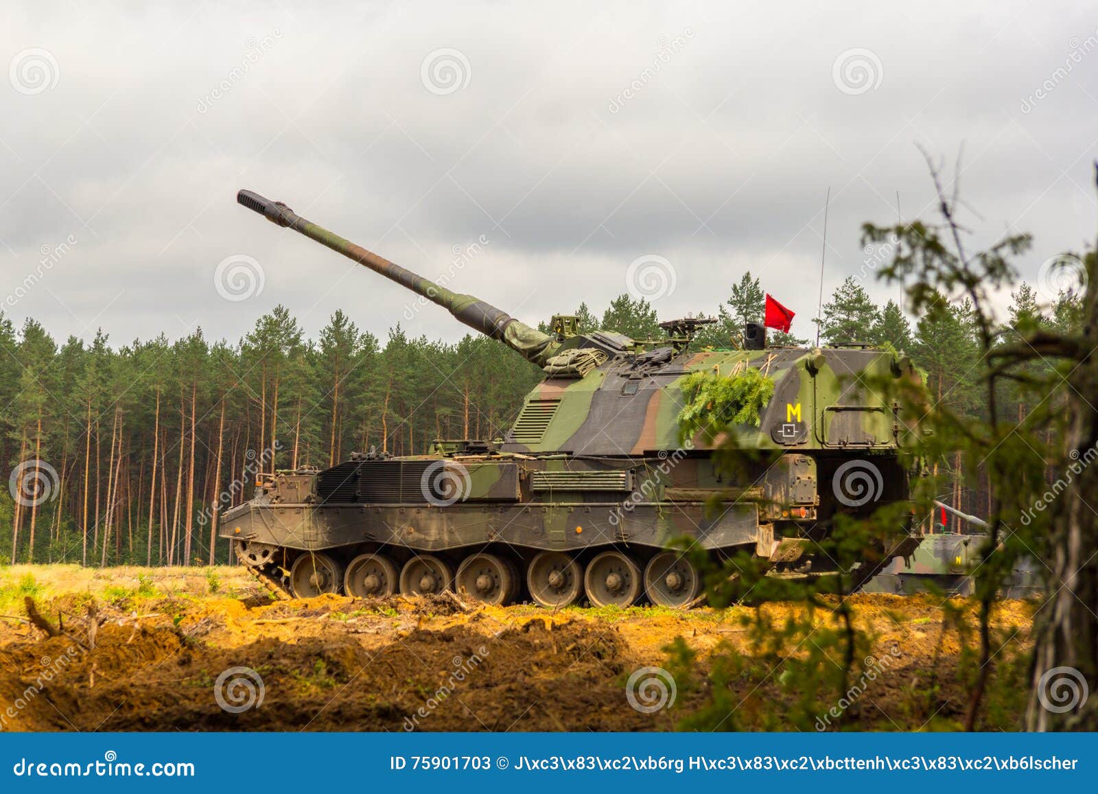 German Self-propelled Howitzer On Battlefield Royalty-Free Stock ...