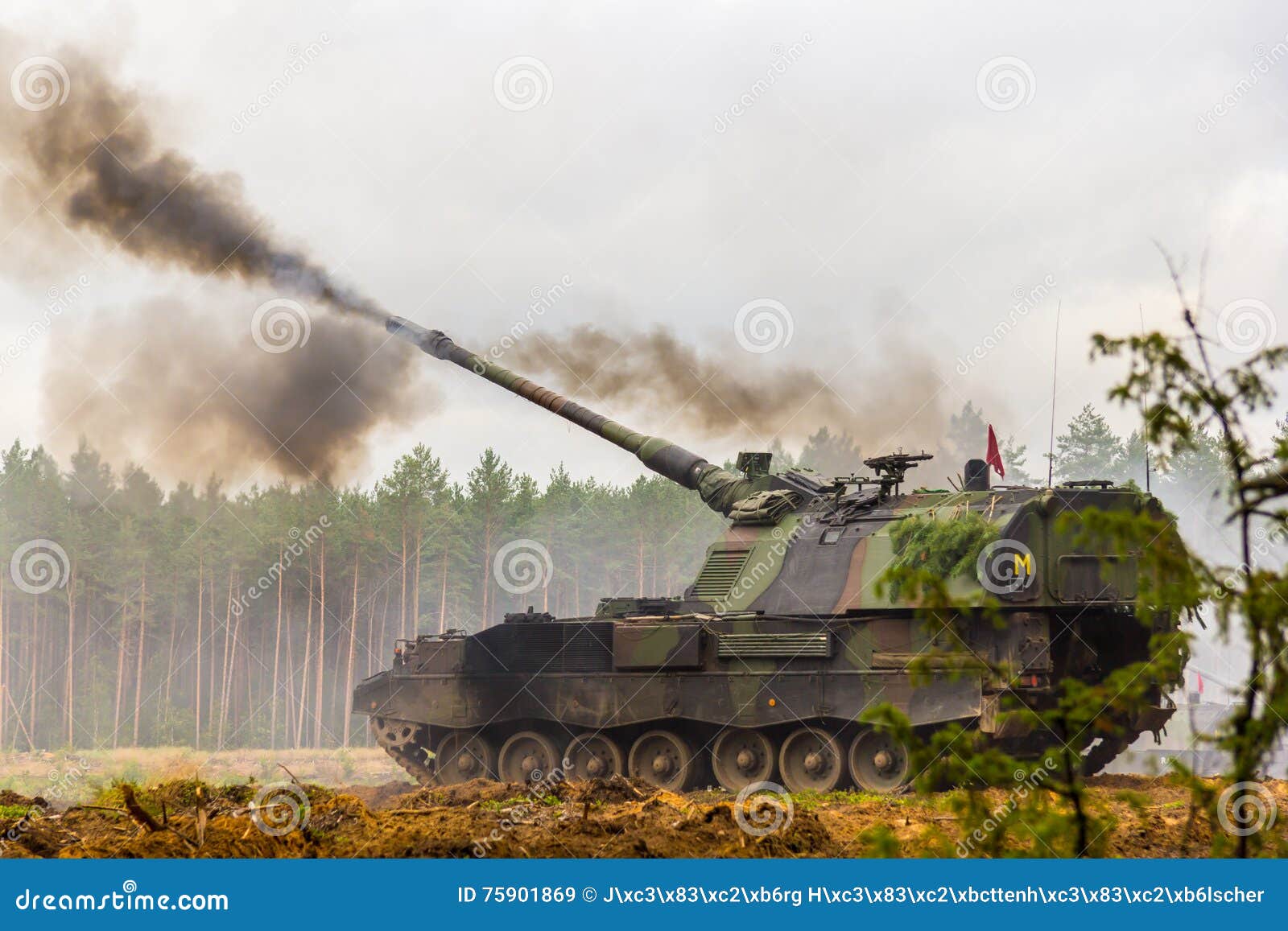 German Self-propelled Howitzer on Battlefield Stock Image - Image of ...