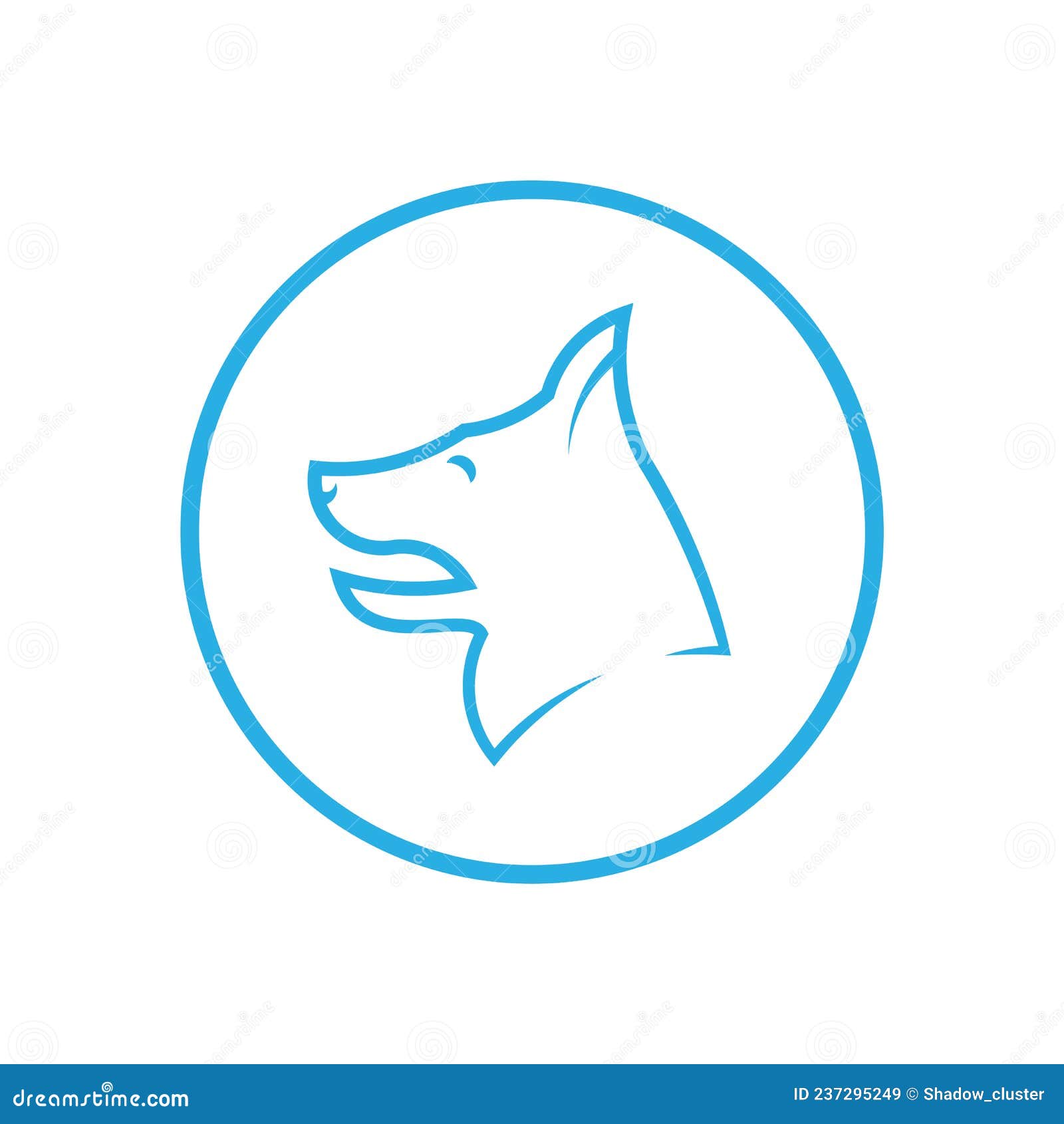 German Shepherd Dog Head Symbol Round Flat Icon Stock Vector ...