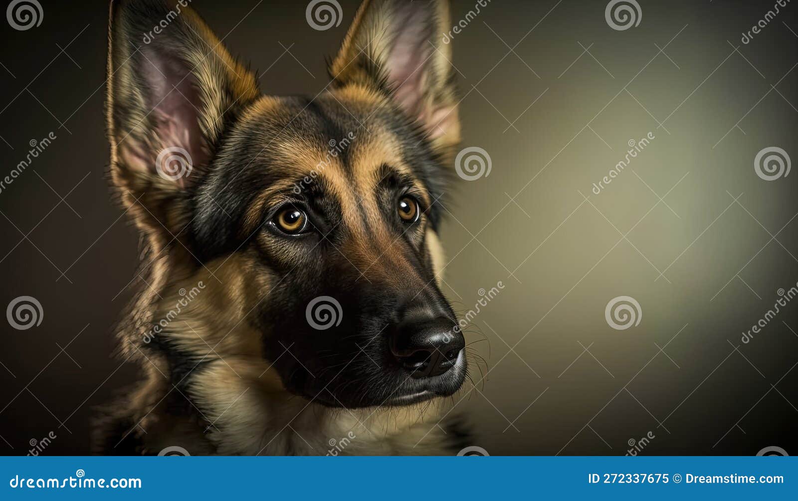 A German Shepherd Dog Looking at the Camera with a Serious Look on His ...