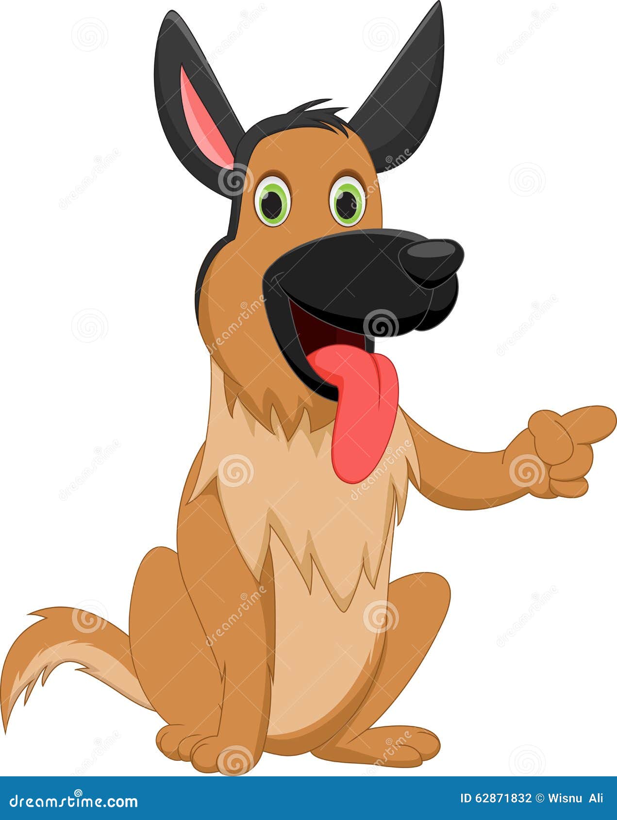 German Shepherd Dog is Pointing Stock Vector - Illustration of drawing ...