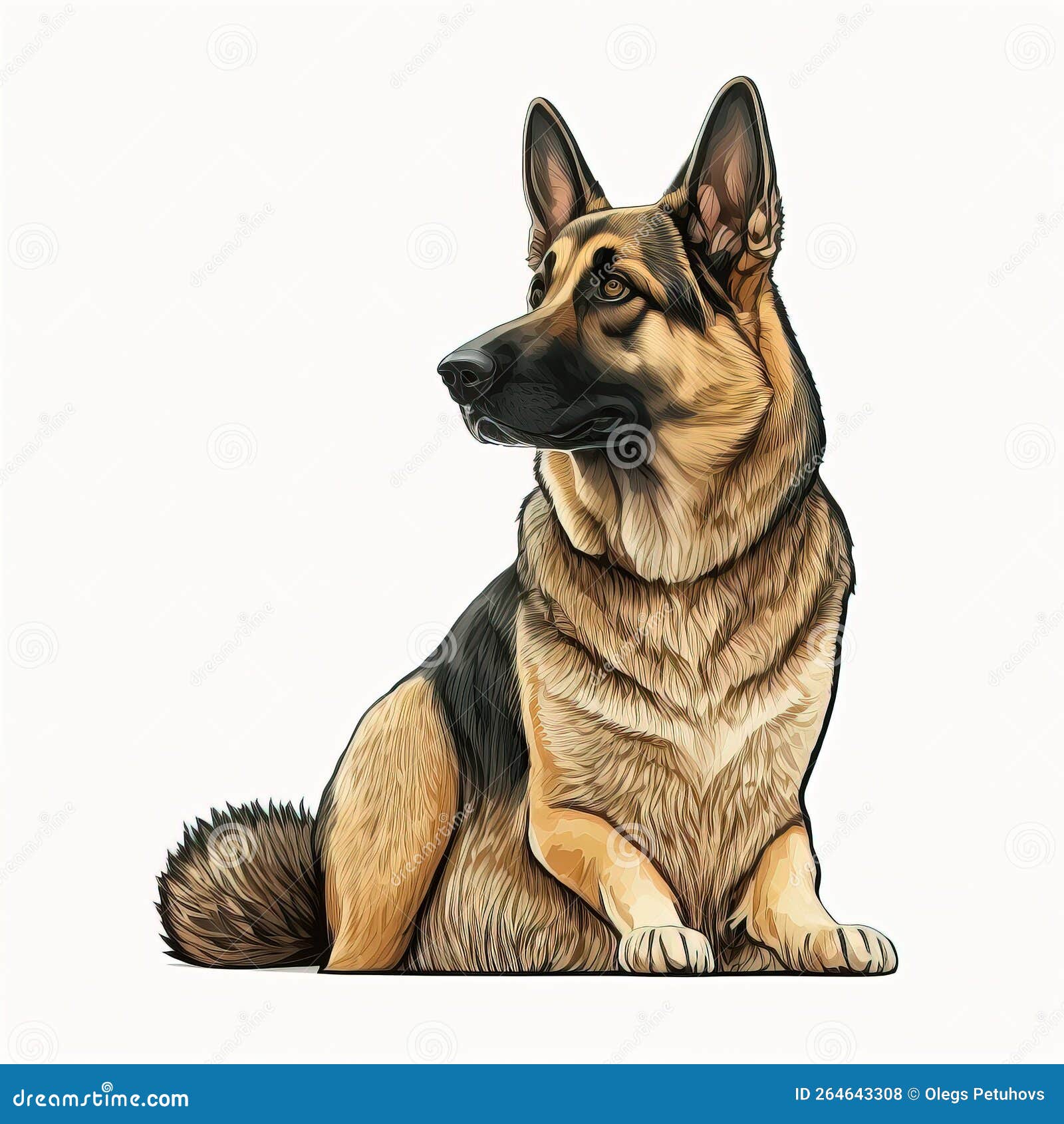 How To Draw A German Shepherd Sitting Down