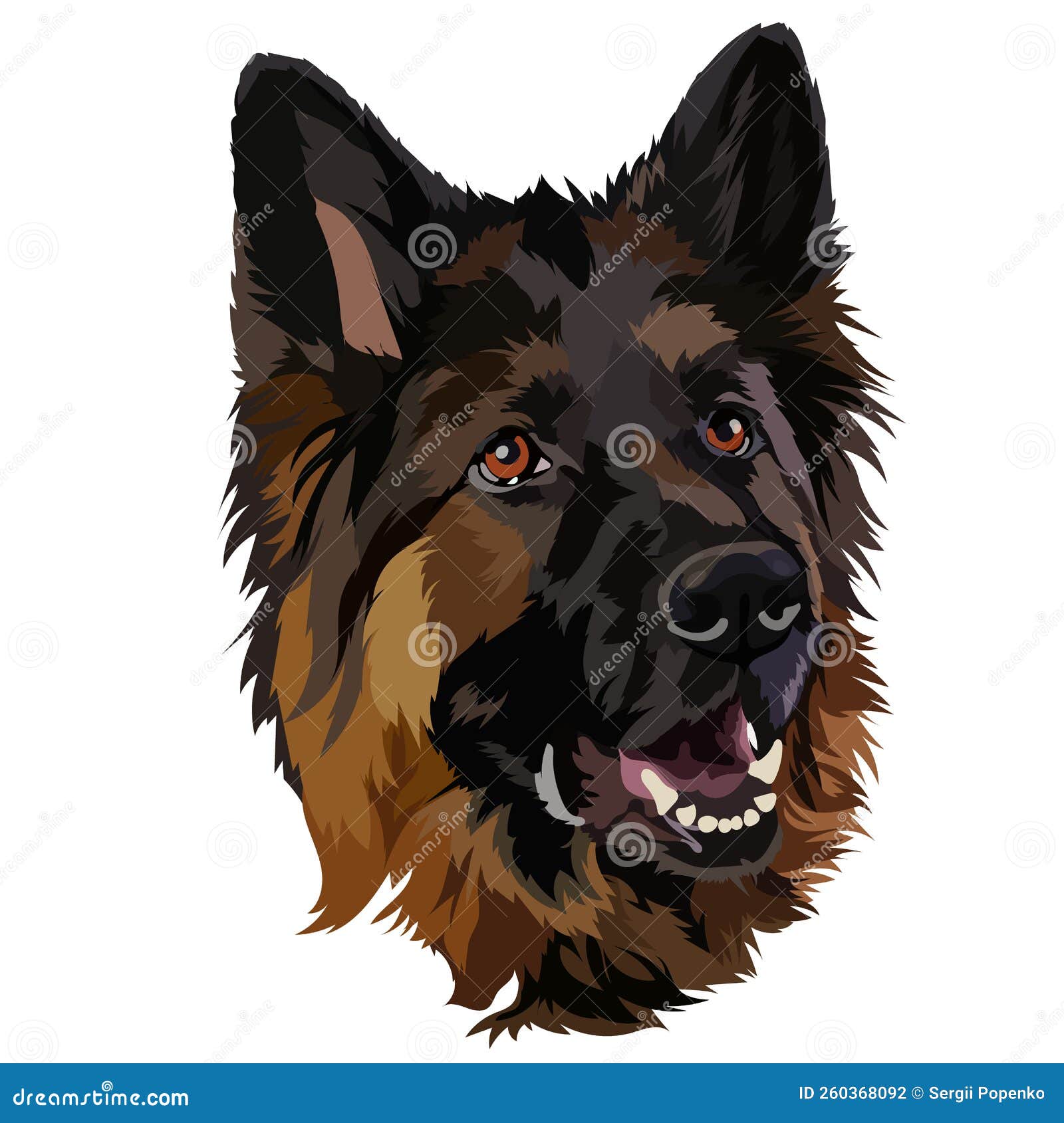 German Shepherd Dog. Vector Illustration Stock Vector - Illustration of ...