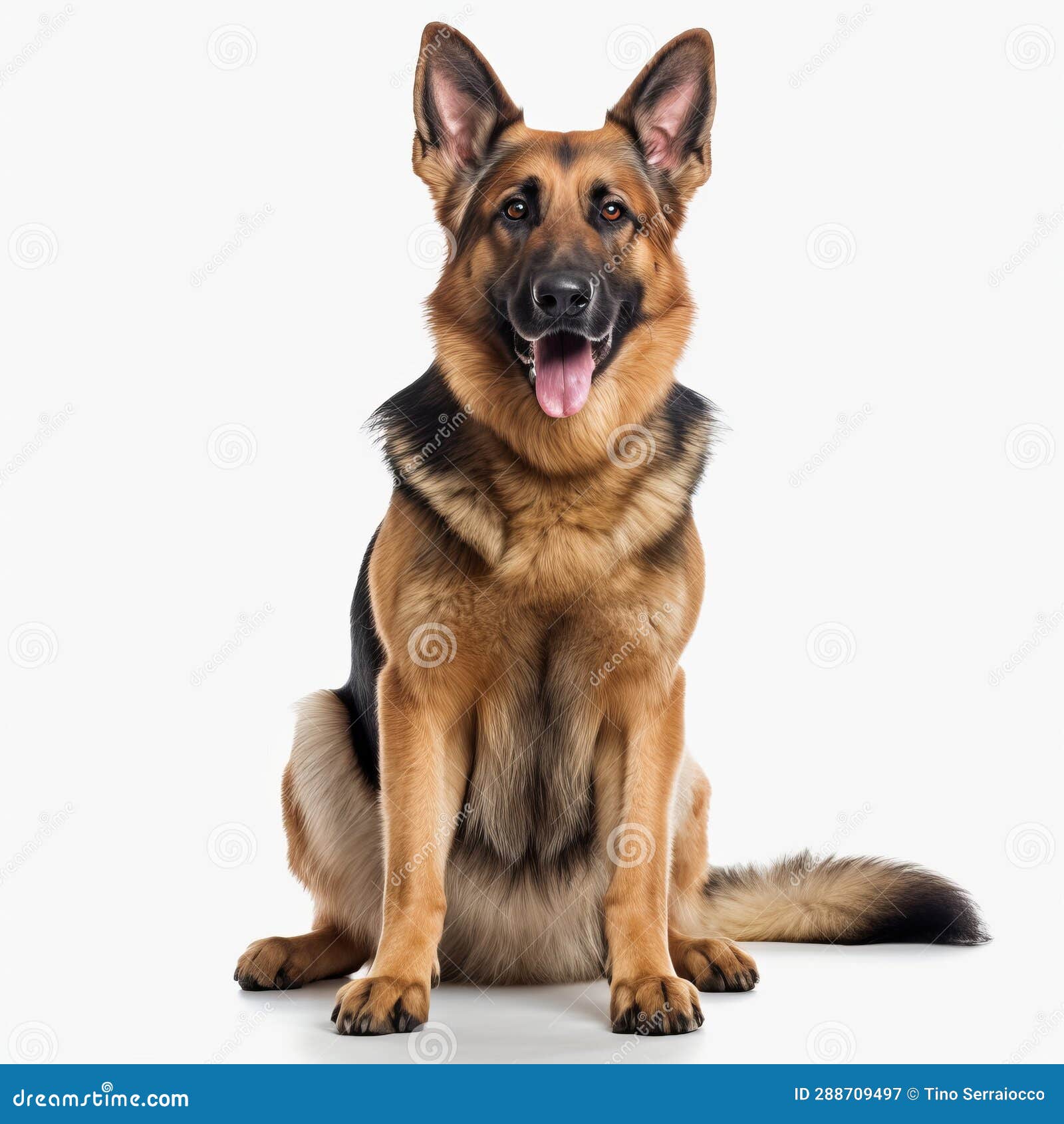 German Shepherd Full Body Facing Forward Clear White Background ...