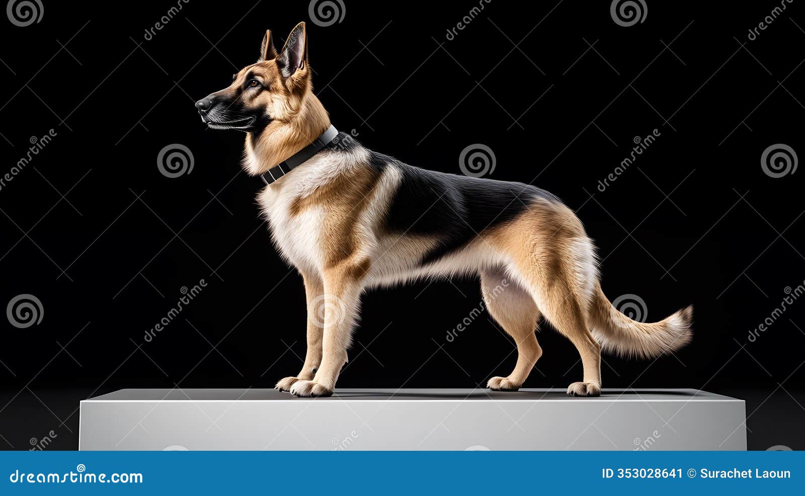 German Shepherd Standing Proudly on Pedestal, Showcasing Its Strength ...
